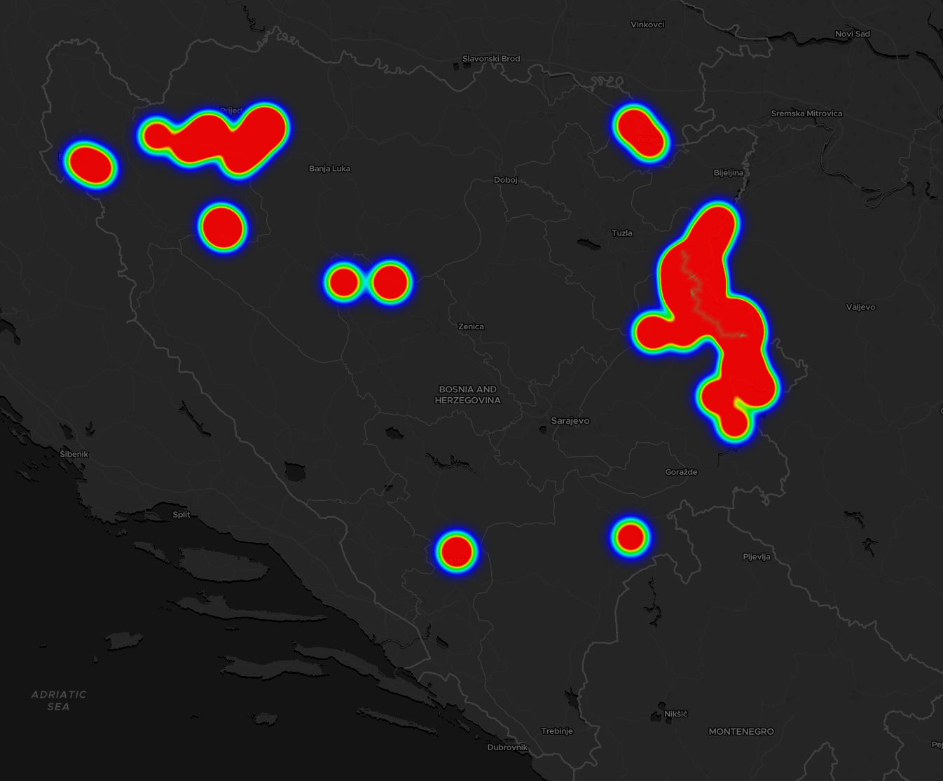 Bosnia Genocide Memorial Map Mass Graves